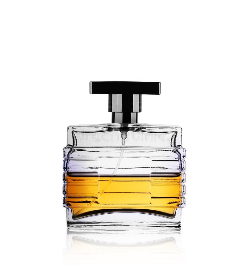 Half of Perfume Bottle Isolate Close Up Stock Photo - Image of ...