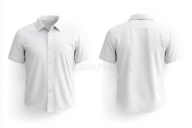 Men S Shirts with Shadows, Front and Back View. Design Template on a ...