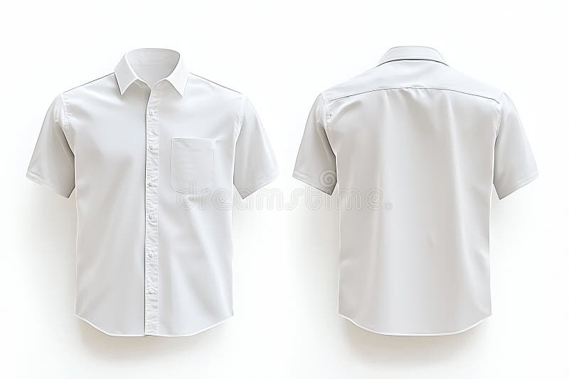 Men S Shirts with Shadows, Front and Back View. Design Template on a ...