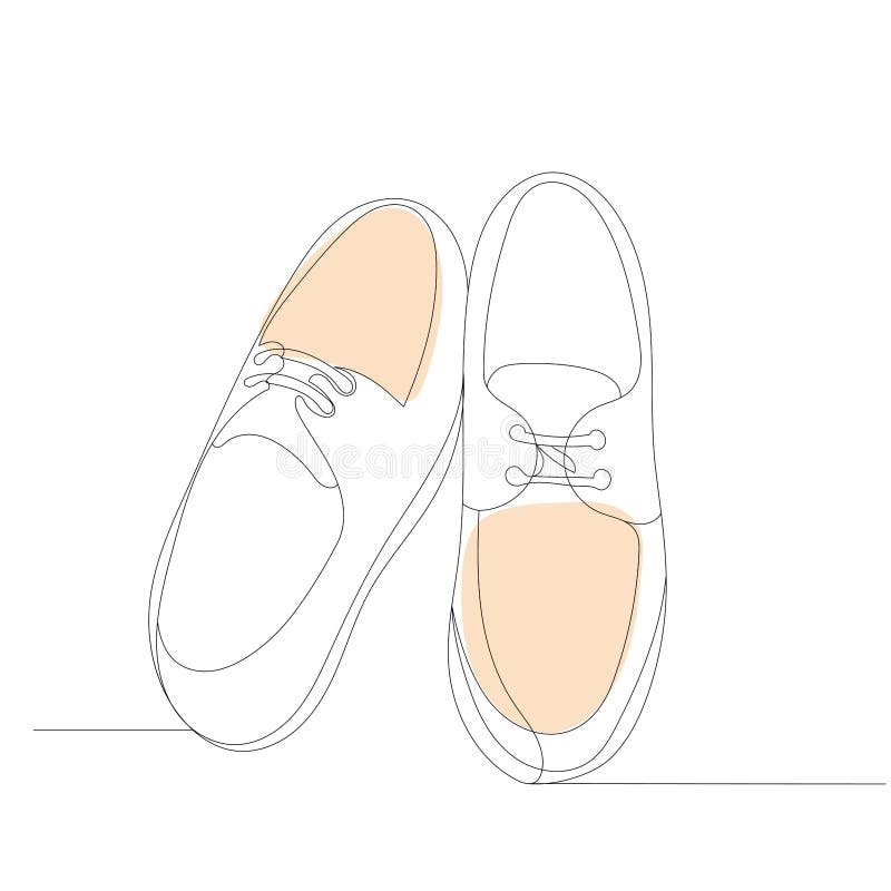 Men`s Shoes One Continuous Line Drawing, Isolated Stock Vector ...