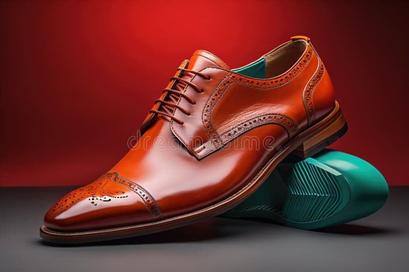 Men S Shoes on a Solid Colour Background. Studio Shot Stock ...