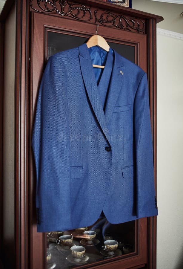Men`s Suit Hanging in the Room Stock Image - Image of attractive ...