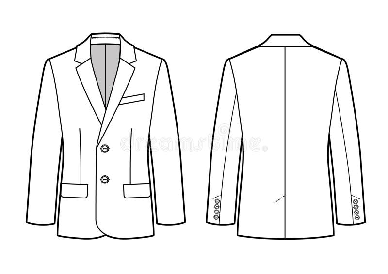 Men S Suit Jacket Slim Fit. Vector Technical Sketch Stock Vector ...