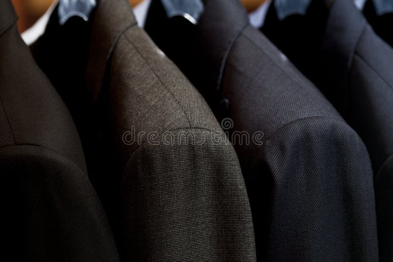 Men`s suits hanging stock image. Image of boutique, dress - 91206073