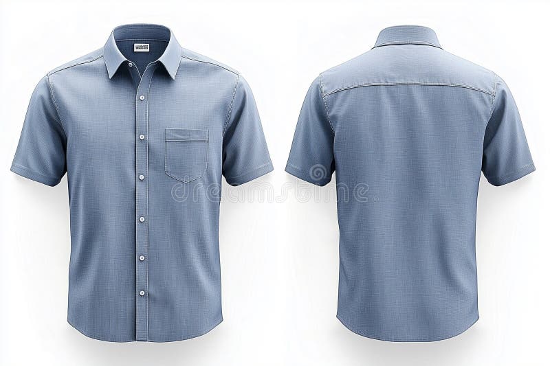 Men S T-shirt with Shadows, Front and Back View. Design Template on a ...