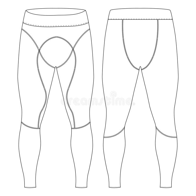 Men S Thermal Compression Tights Pants Sports Design Vector Template ...