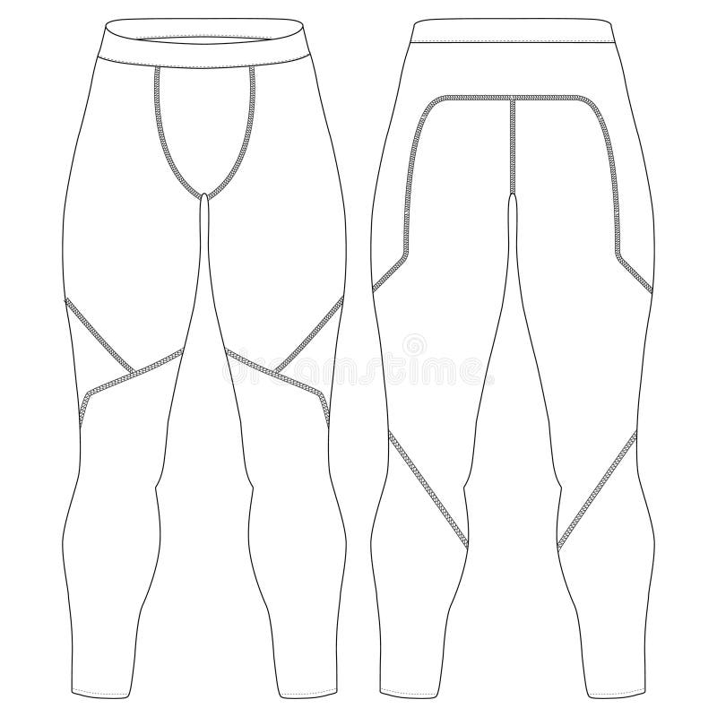 Men S Thermal Compression Tights Pants Sports Design Vector Template ...