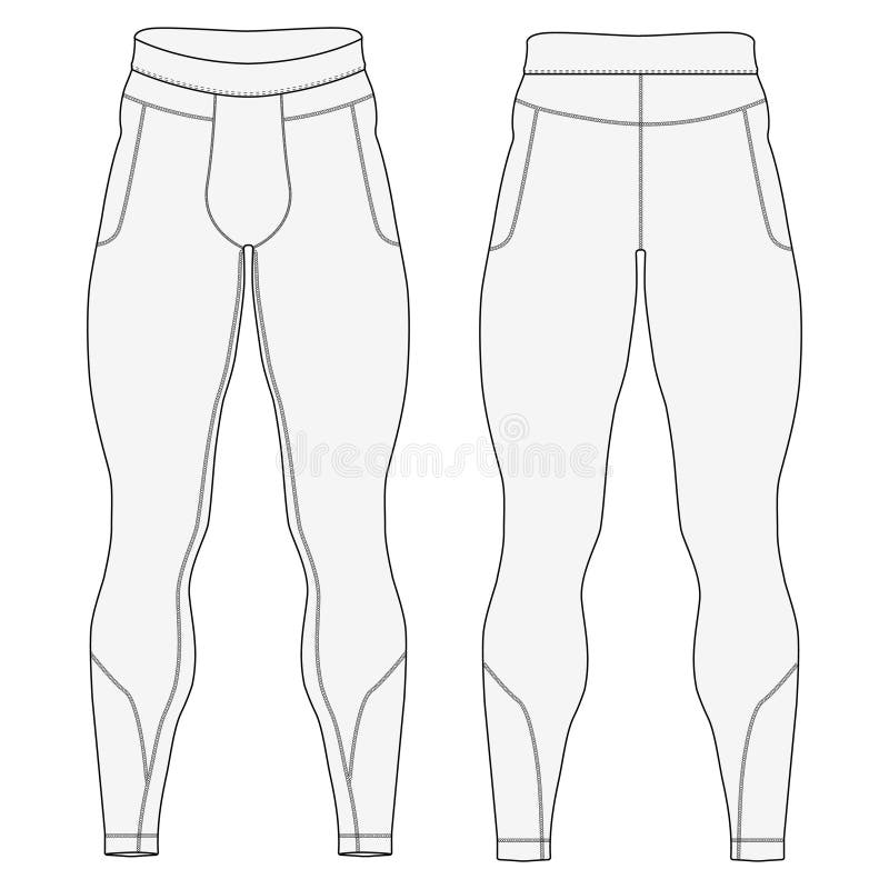 Men S Thermal Compression Tights Pants Sports Design Vector Template ...
