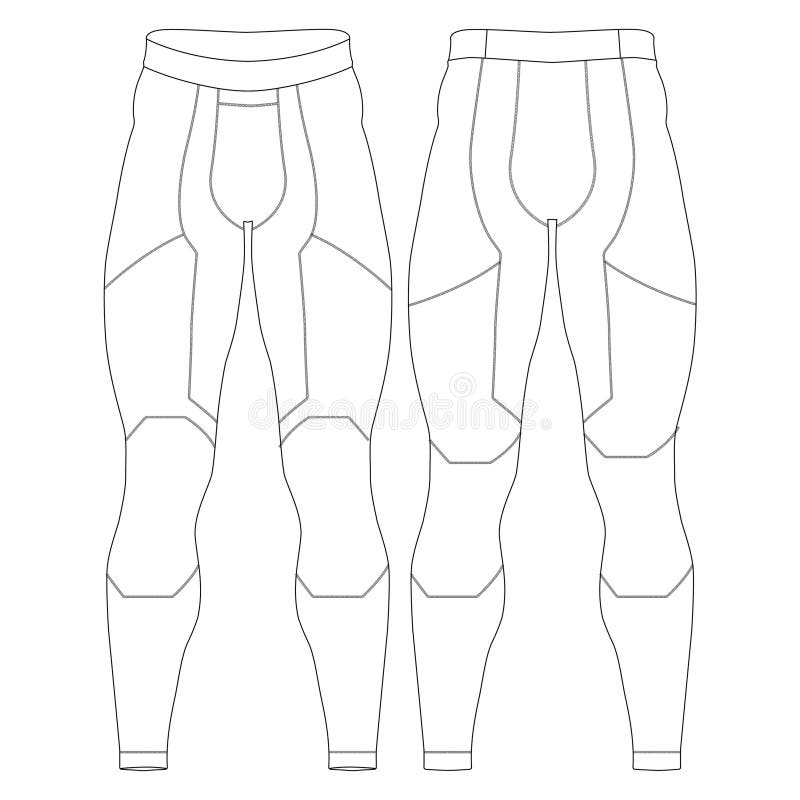 Men S Thermal Compression Tights Pants Sports Design Vector Template ...