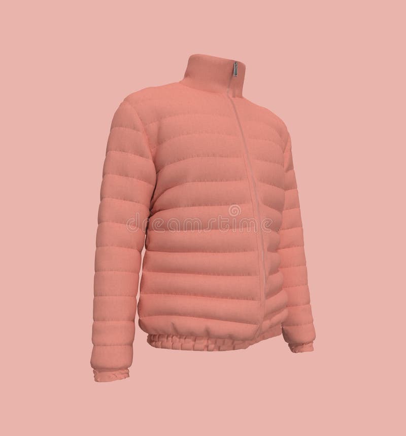 Men`s Warm Sport Puffer Mock-up in Side View, Jacket Design ...