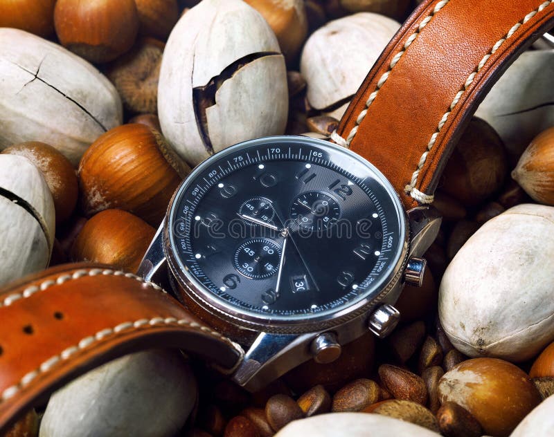 Men s watch close up stock photo. Image of hands, stainless - 72301698