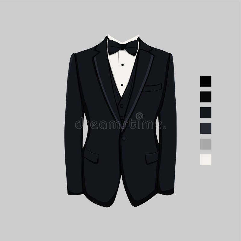 Men S Wedding Suits and Tuxedos. Collection. Vector Illustration. Stock ...