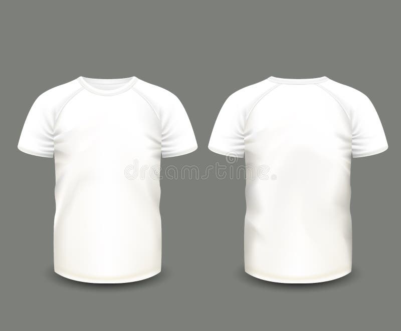 Men S Raglan T-shirt in Front and Back Views. Vector Template Stock ...