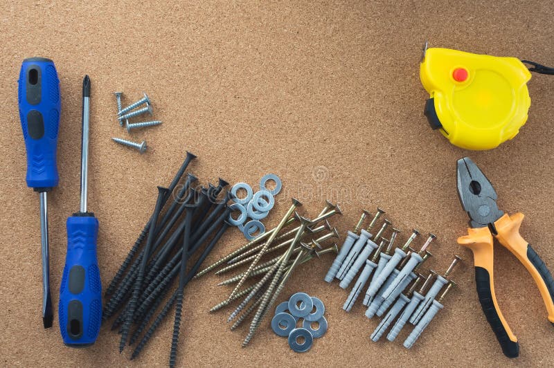 Men`s Work. the Repair Tools are on the Table Stock Image - Image of ...