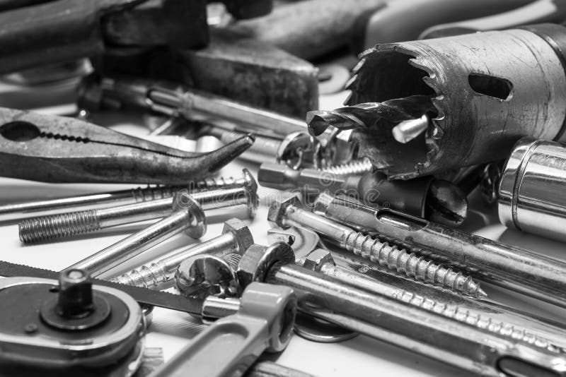Men`s Working Metal Tools of Silver Color Stock Image - Image of ...