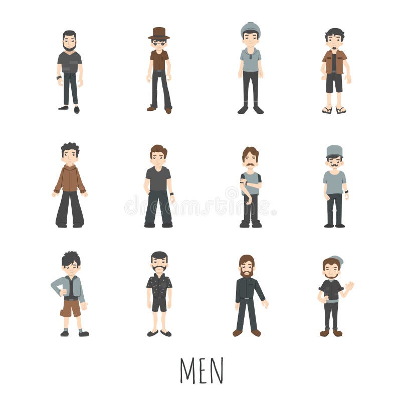 Men set stock vector. Illustration of character, graphic - 59011827