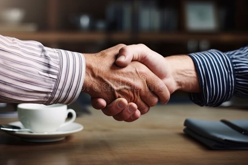 Men Shaking Hands Over the Table Stock Photo - Image of group ...
