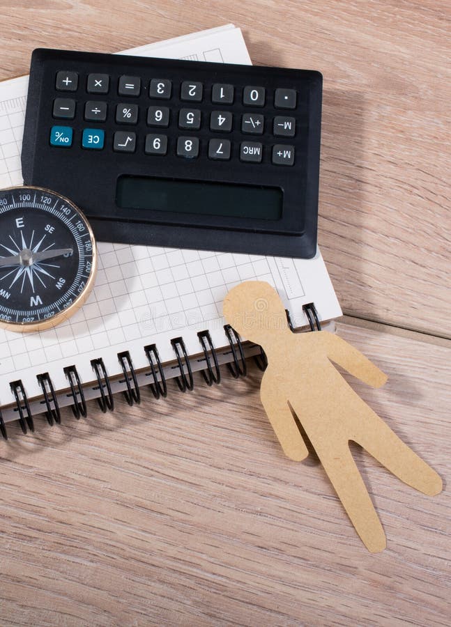 Men Shape Cut Out of Paper on Notebbok Stock Photo - Image of idea ...