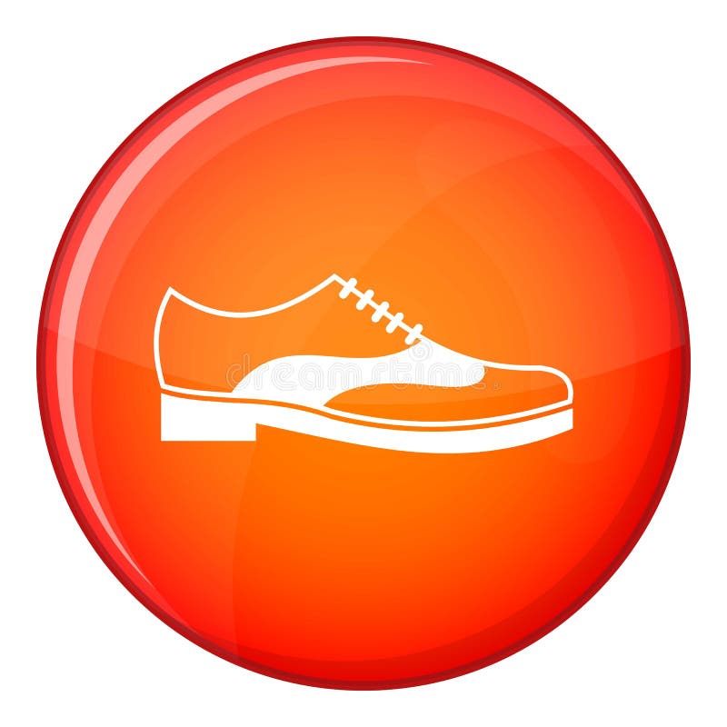 Men Shoe with Lace Icon, Flat Style Stock Vector - Illustration of ...