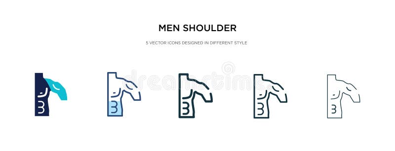 Men Shoulder Icon in Different Style Vector Illustration. Two Colored ...