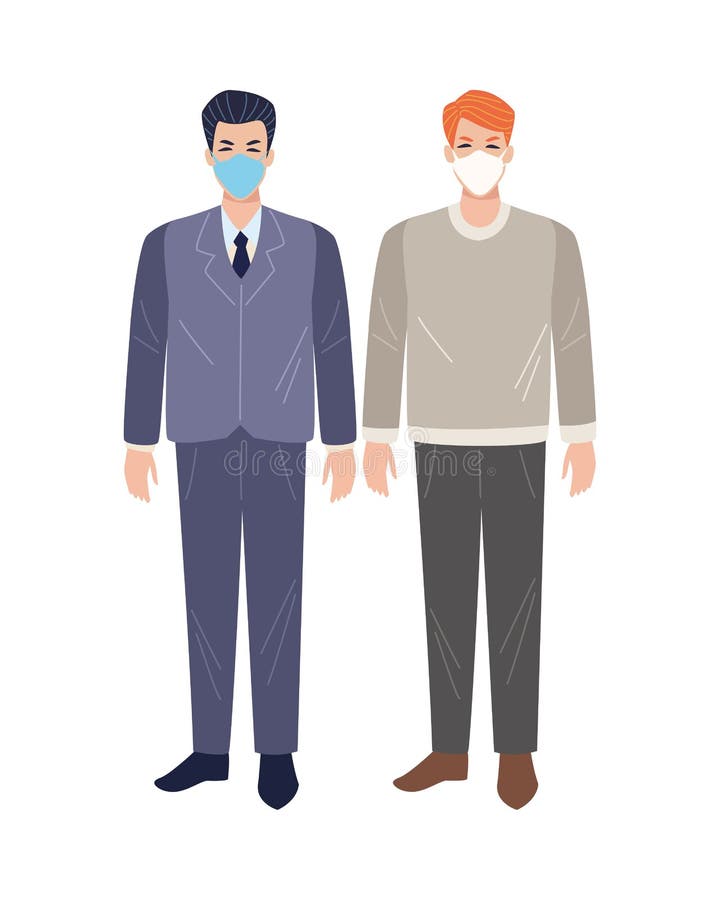 Men Sick with Covid19 Symptoms Stock Vector - Illustration of male ...