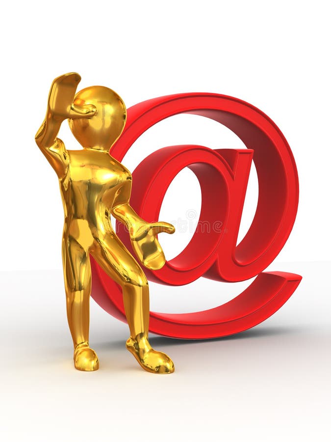 Men with sign for internet stock illustration. Illustration of concepts ...