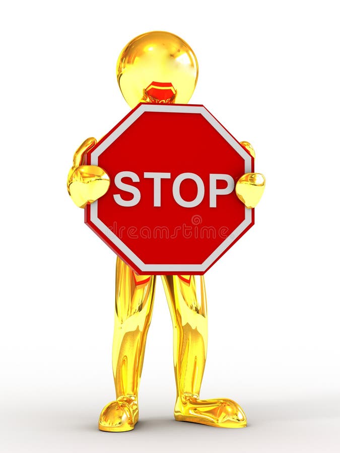 Men with sign stop stock illustration. Illustration of single - 11888790