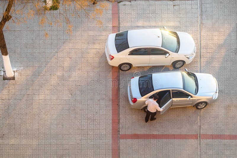 Men Sitting in Car, Top View Stock Image - Image of smiling, driving ...