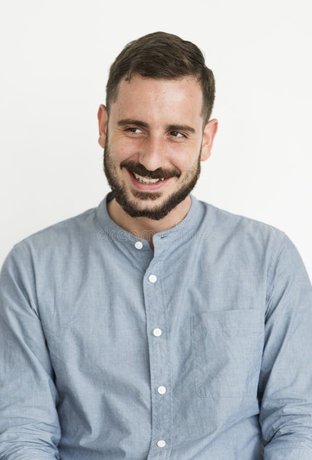 Men Smiling Portrait Looking Around Concept Stock Photo - Image of ...