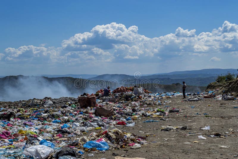 Men Sorting Garbage for Recycling in a Dumping Ground of Food and ...