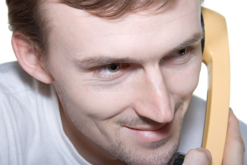 Men speaking by phone stock image. Image of european, dialog - 7537899