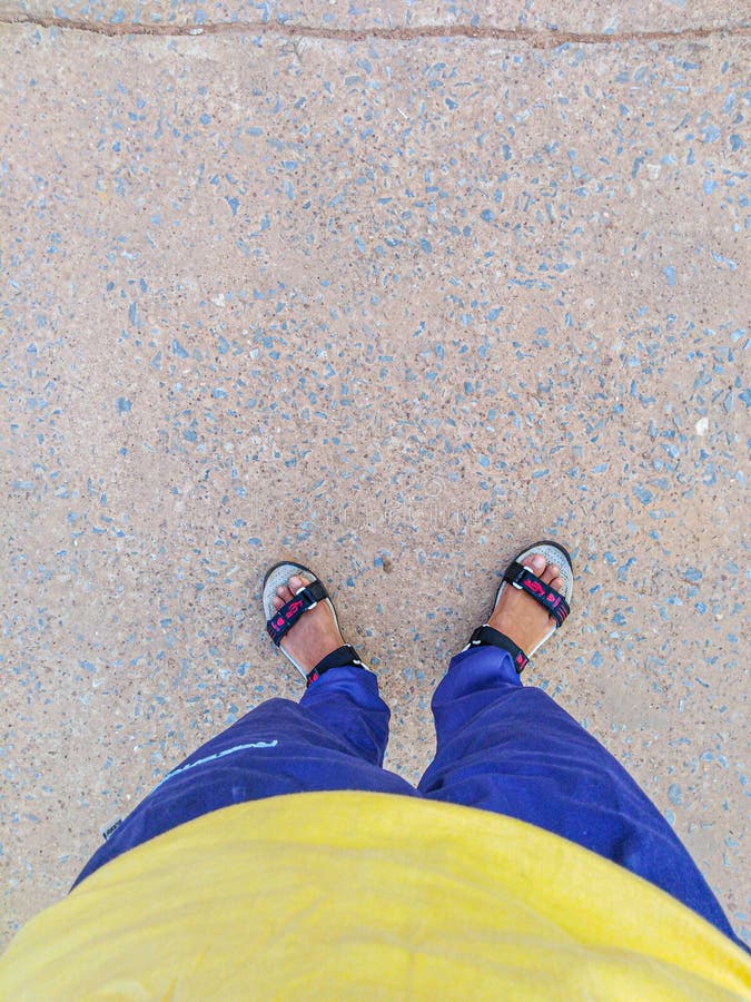 A Men Standing on the Ground. View of Top Stock Photo - Image of ground ...