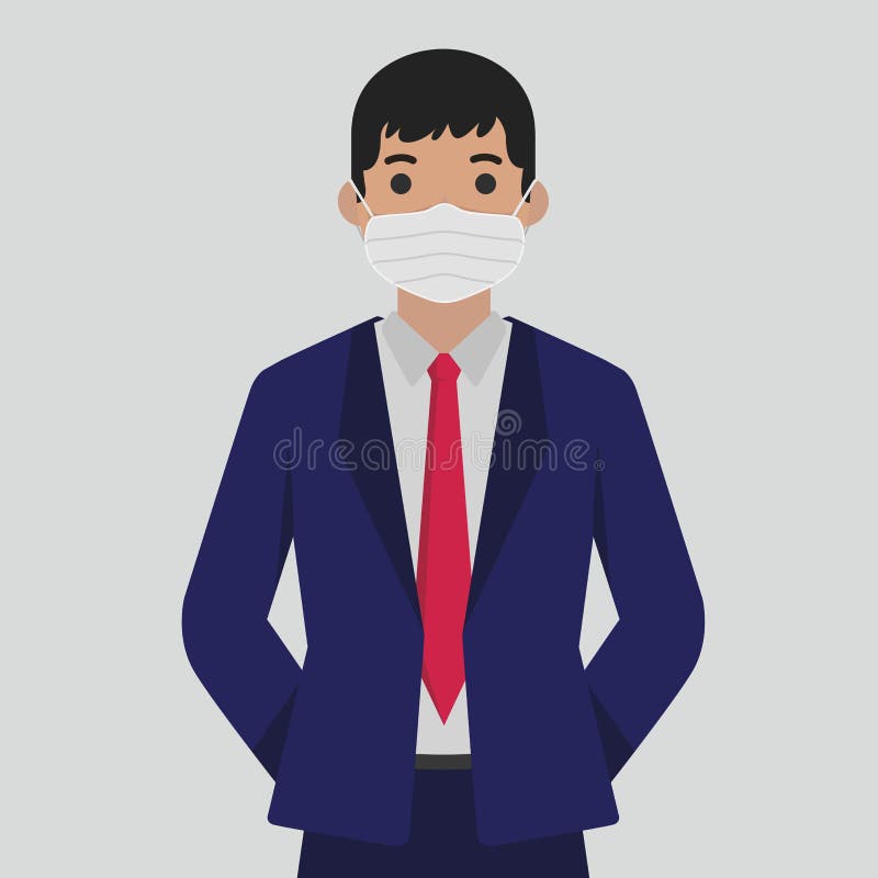 Men in Sterile Medical Mask - Vector Illustration Stock Illustration ...