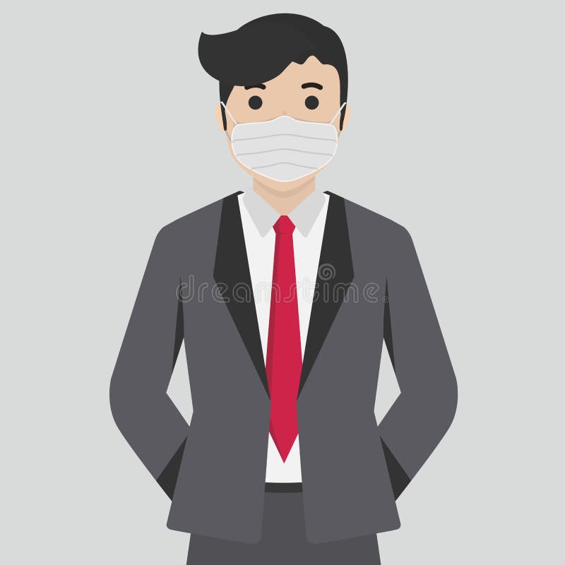 Men in Sterile Medical Mask - Vector Illustration Stock Illustration ...