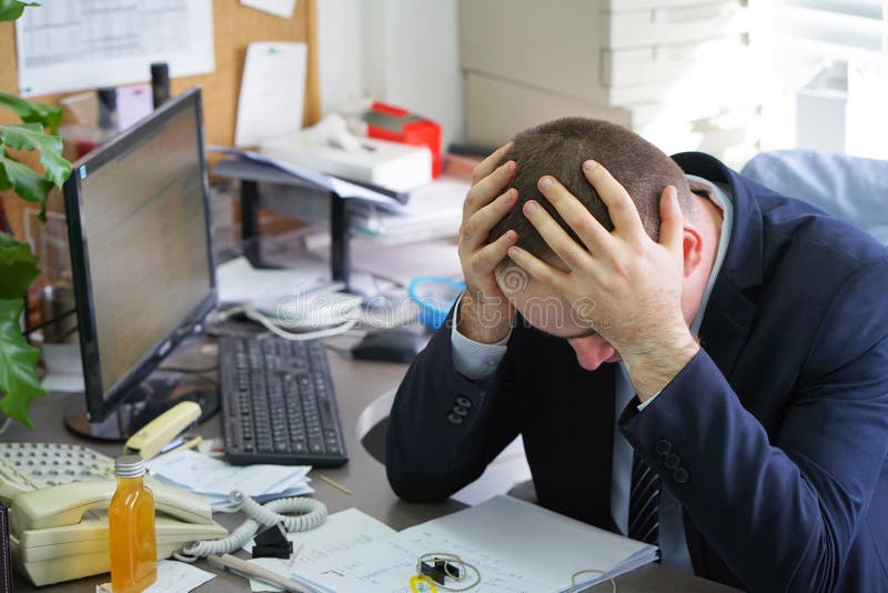 Men stressed out at work stock photo. Image of finance - 116053394