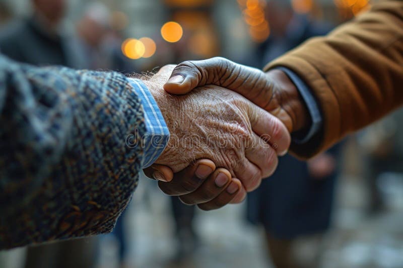 Men in Suits Shaking Hands at Work, Formal Business Meeting Image Stock ...
