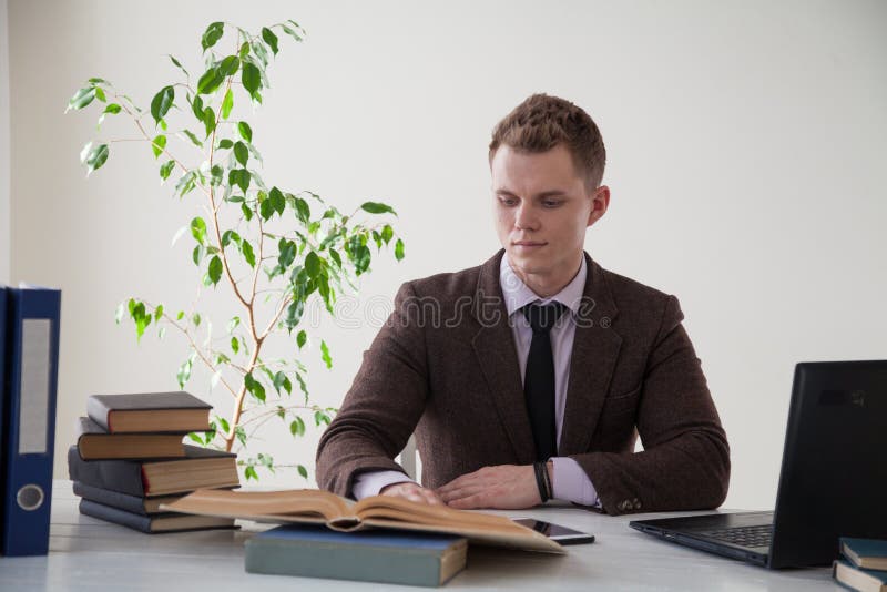 Men in Suits Working at the Computer in the Office Stock Photo - Image ...