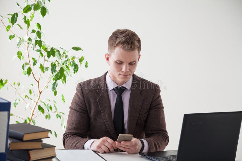 Men in Suits Working at the Computer in the Office Stock Photo - Image ...