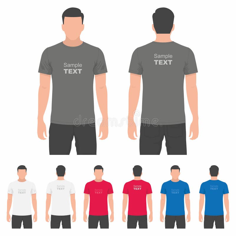 Men T Shirt Template Human Body Silhouette Stock Illustrations – 40 Men ...