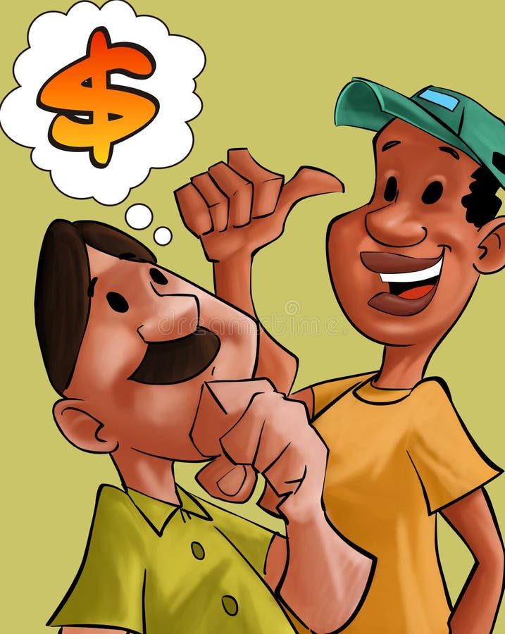 Man with Money Talking stock illustration. Illustration of banner ...