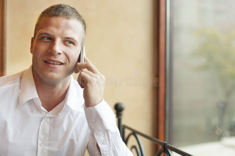 Men talking on phone stock photo. Image of phone, connection - 29894622