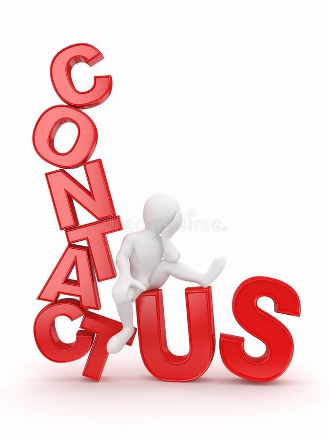 Men on text contact us stock illustration. Illustration of service ...