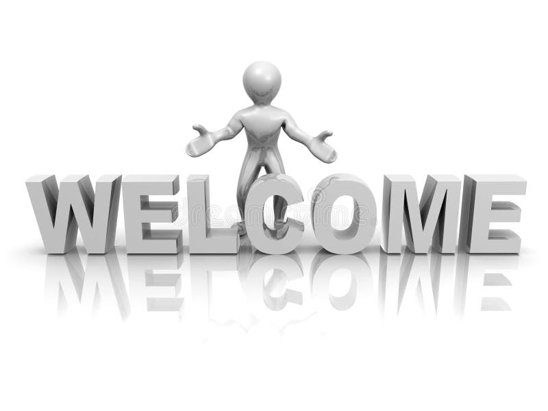 Men with text welcome stock illustration. Illustration of design - 11198445