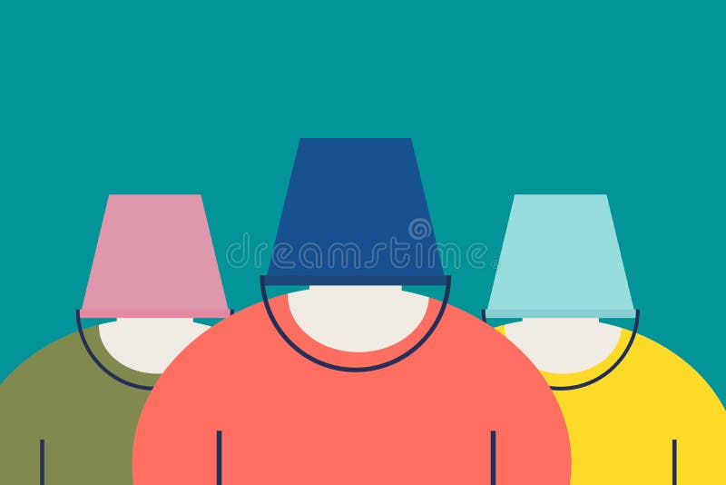 Men with Their Face Covered with a Bucket Stock Vector - Illustration ...