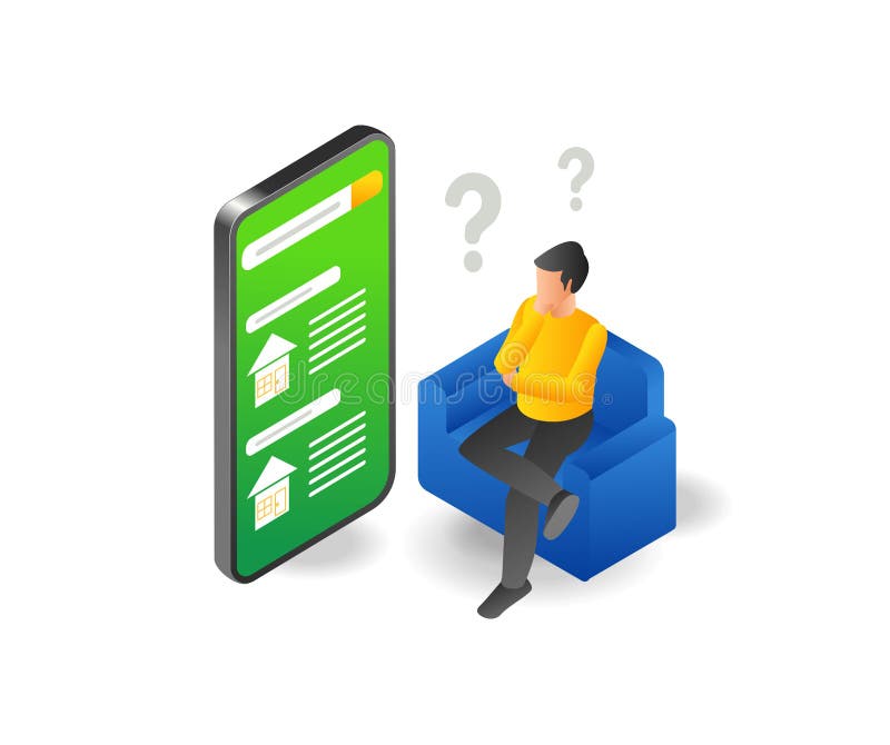 Men Thinking about Investing in a House Stock Illustration ...