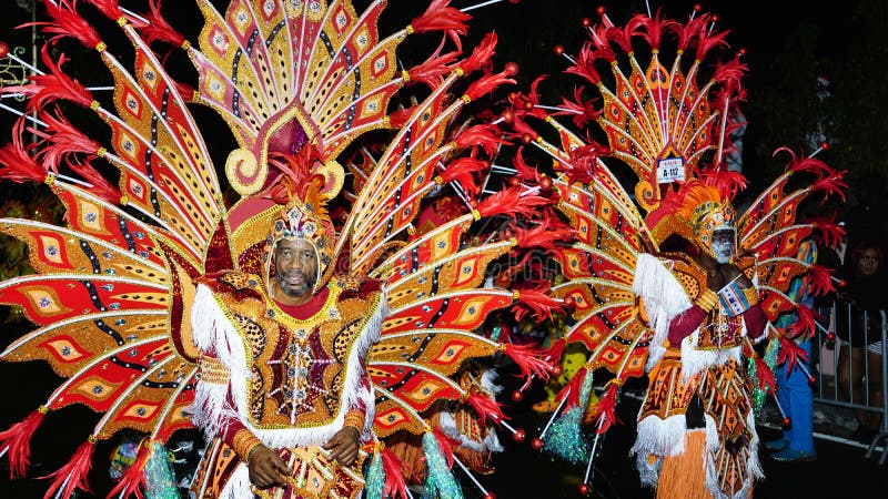 Men in a Traditional Costume during a Junkanoo Parade in the Bahamas ...