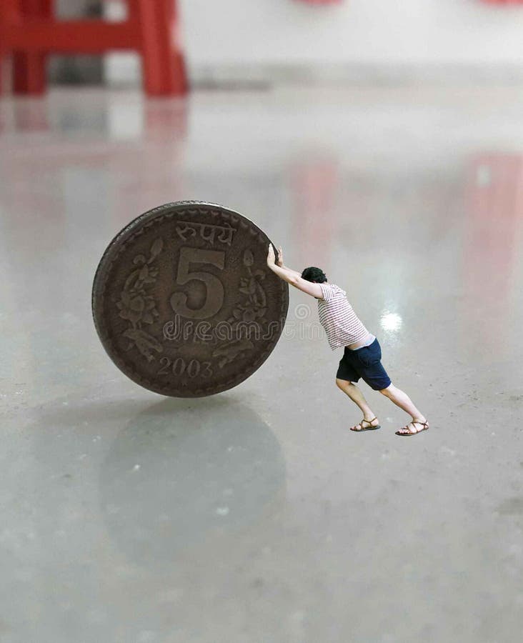 Push for coin stock photo. Image of back, worn, concept - 93454444