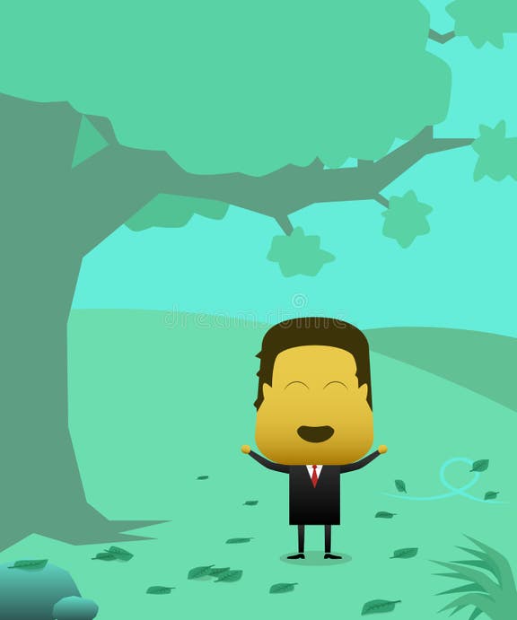 Men under the tree stock vector. Illustration of relaxation - 60156424