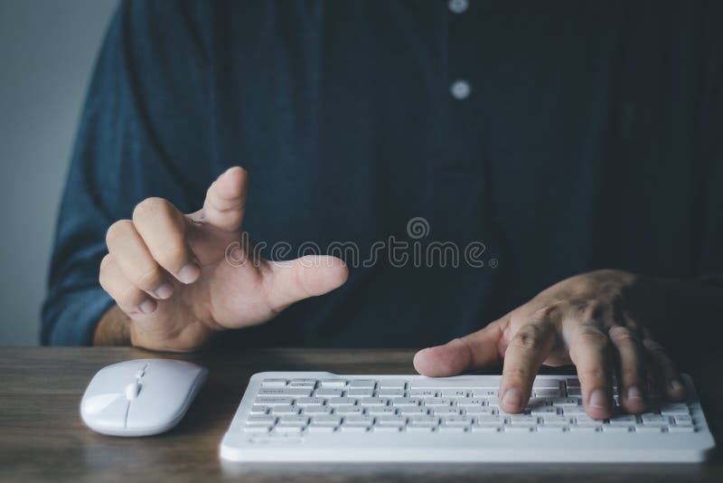 Men are Using Computer for Social Media and Online Marketing Including ...