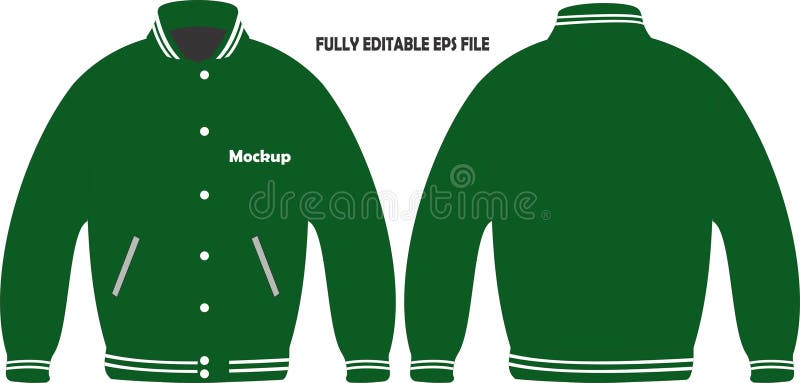 Men Varsity Jacket Mock Up Illustration Vector Stock Vector ...